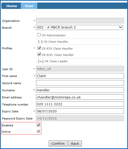 Enabling and disabling User IDs Enabling and disabling User IDs